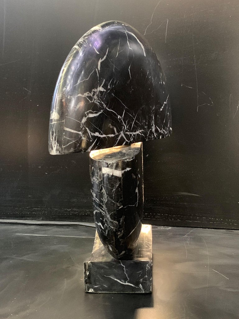 New Black Marble Table Lamp with Base For Sale at 1stDibs