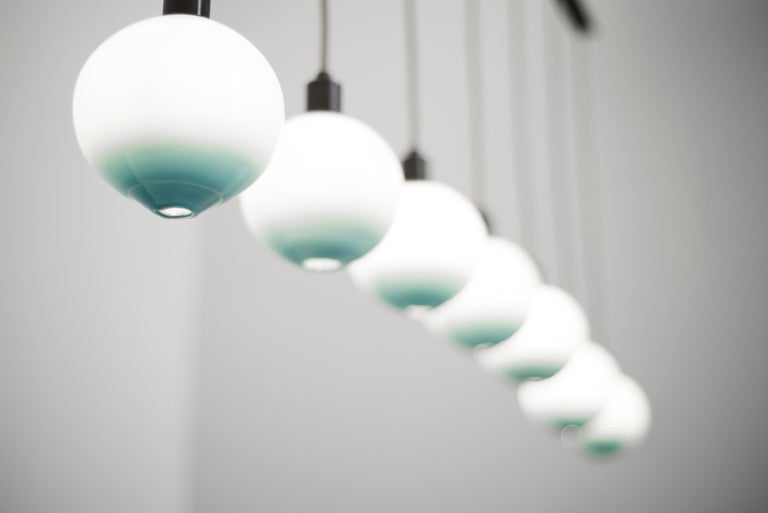 New Blue Drape Linear 7 Pendant Lamp by SkLO For Sale at 1stDibs