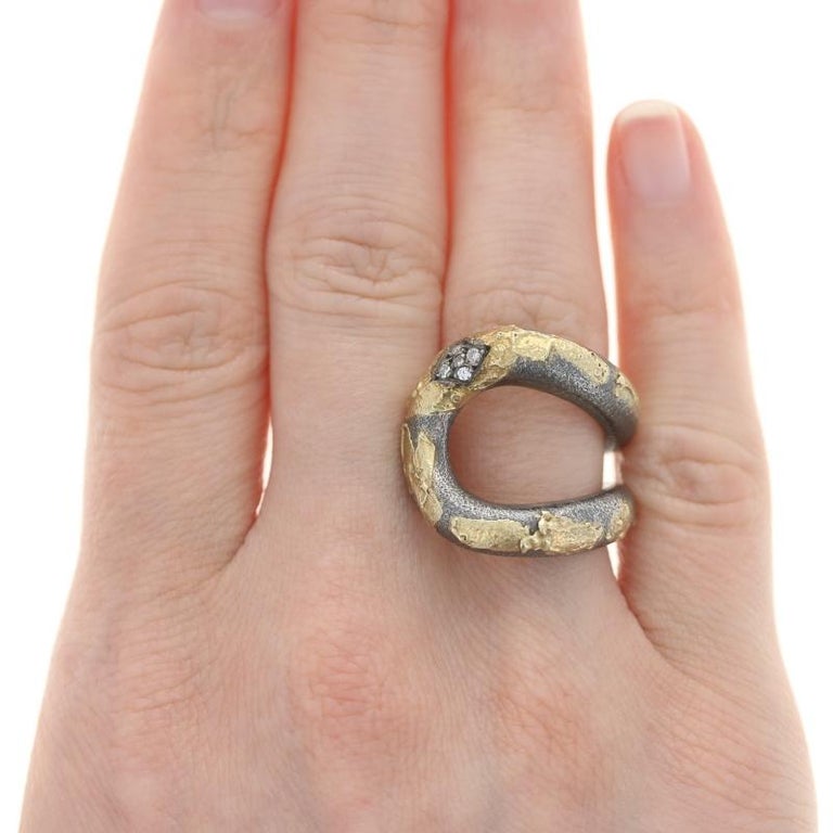 New Bora Diamond-Accented Ring, Sterling Silver and 18k Gold For Sale ...