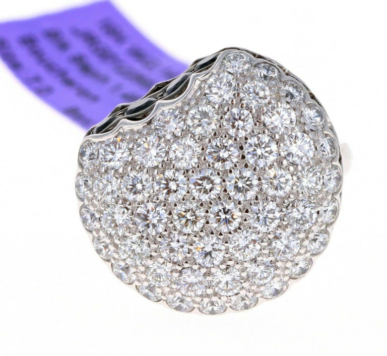 Boucheron Large 18 Karat White Gold Macaron Black Sapphire Diamond Ring ...