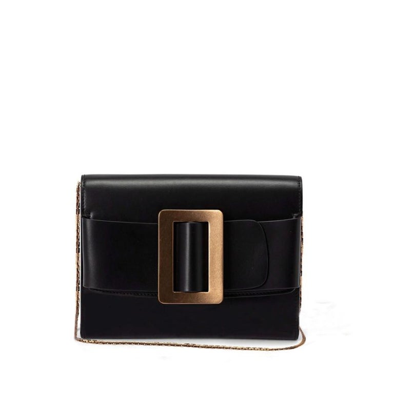 New Boyy Black Buckle Travel Case Leather Crossbody Bag For Sale at 1stDibs