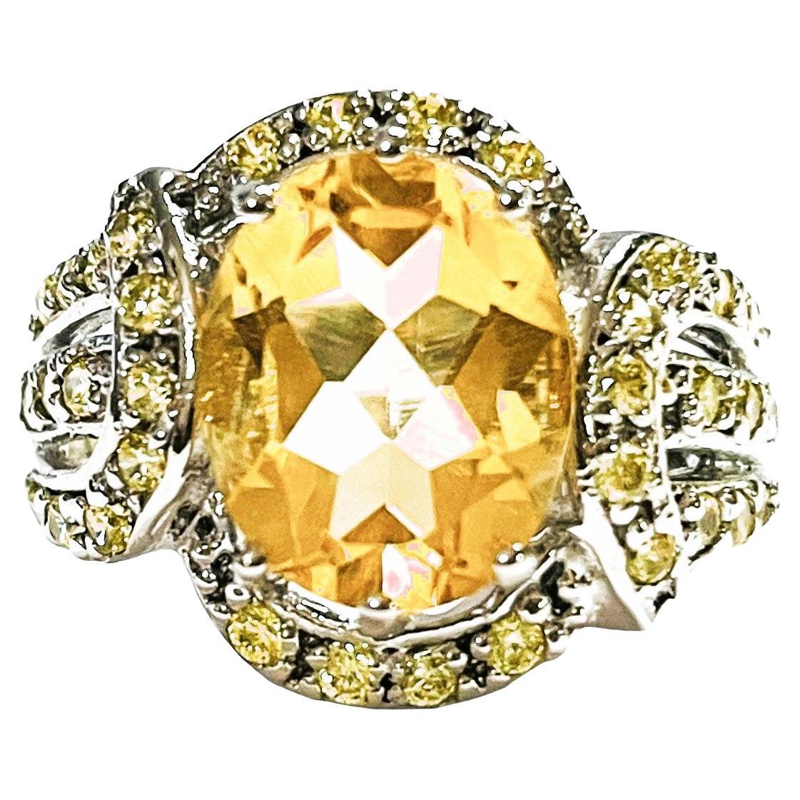 New Brazilian 3.10 Ct IF Citrine and Yellow Sapphire Sterling Ring at ...