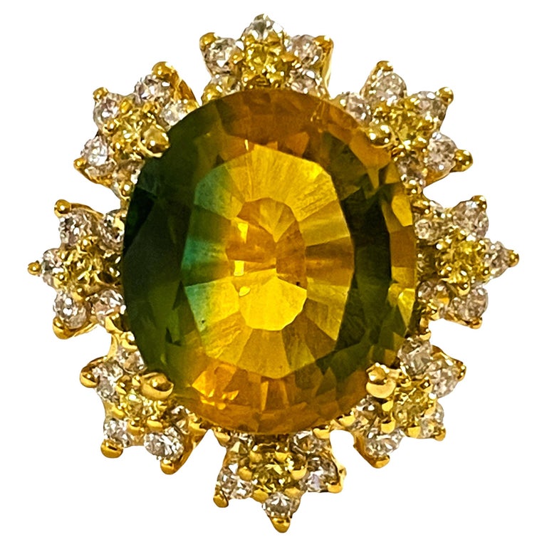 New Brazilian 9ct Yellow Green Ametrine and Sapphire Y Gold Plated ...