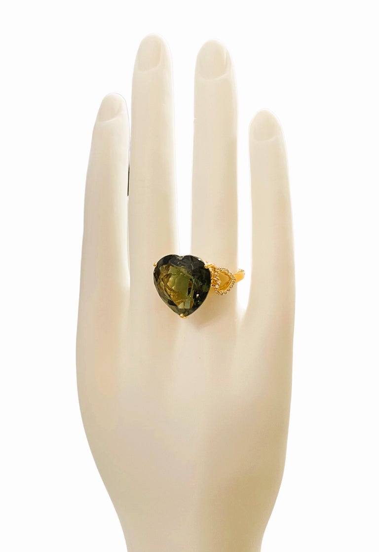 New Brazilian Forest Green Amethyst and Sapphire YGold Plated Sterling ...