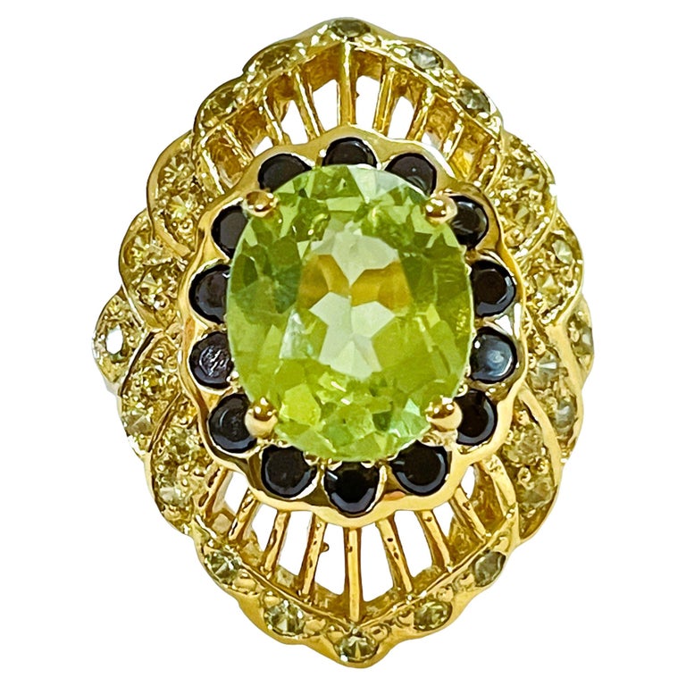 New Brazilian IF 4.40ct Amethyst, Spinel and Sapphire YGold Plated ...