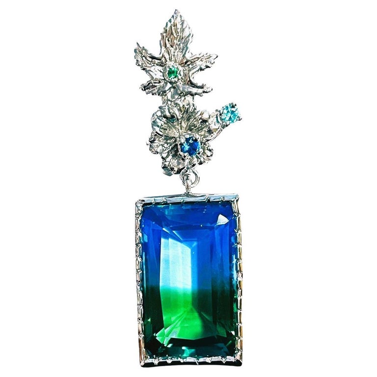 New Brazilian If Blue Green Ametrine and Neon Blue Sapphire Sterling ...