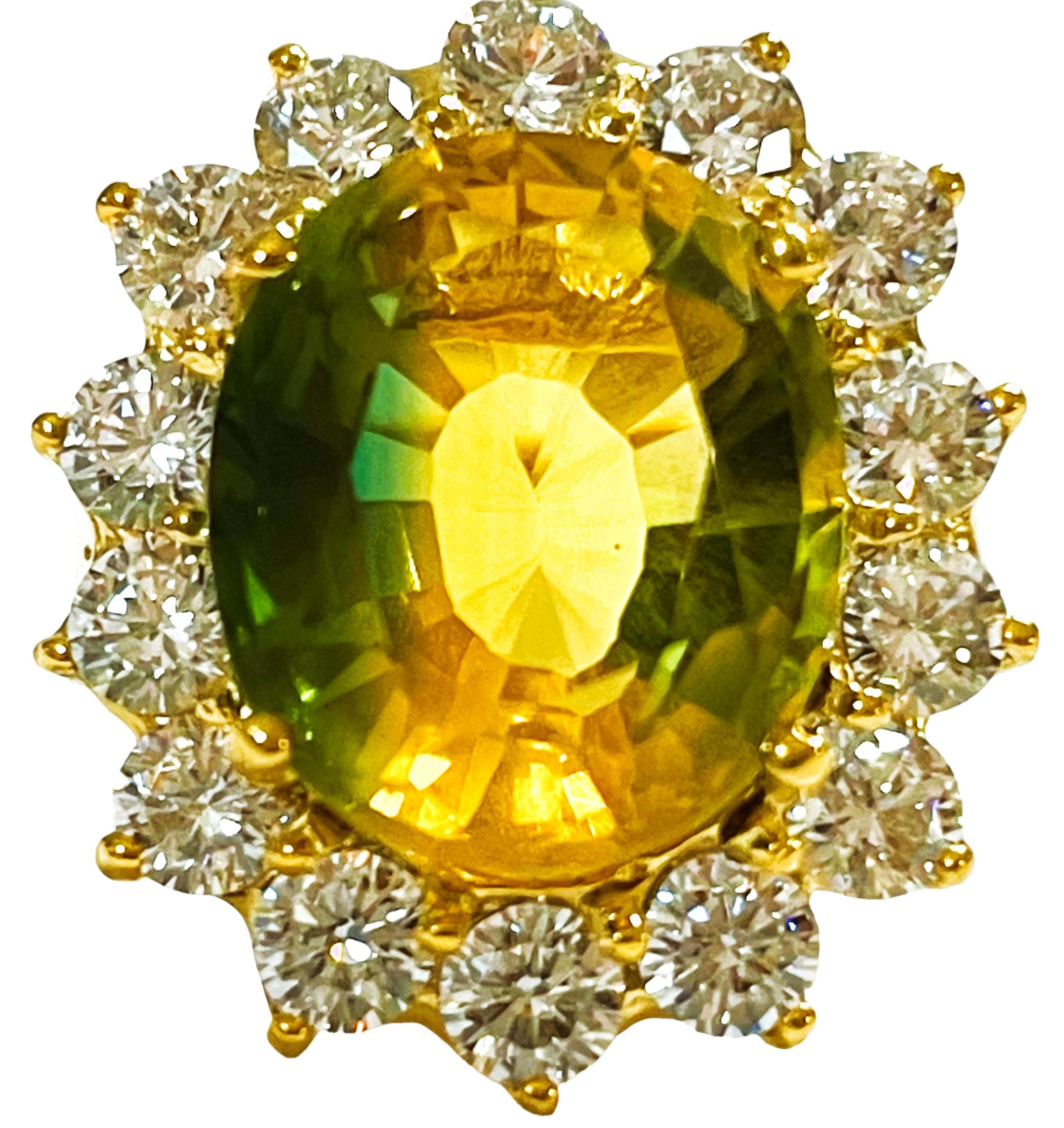 New Brazilian Yellow Green Ametrine and White Sapphire YGold Plated ...