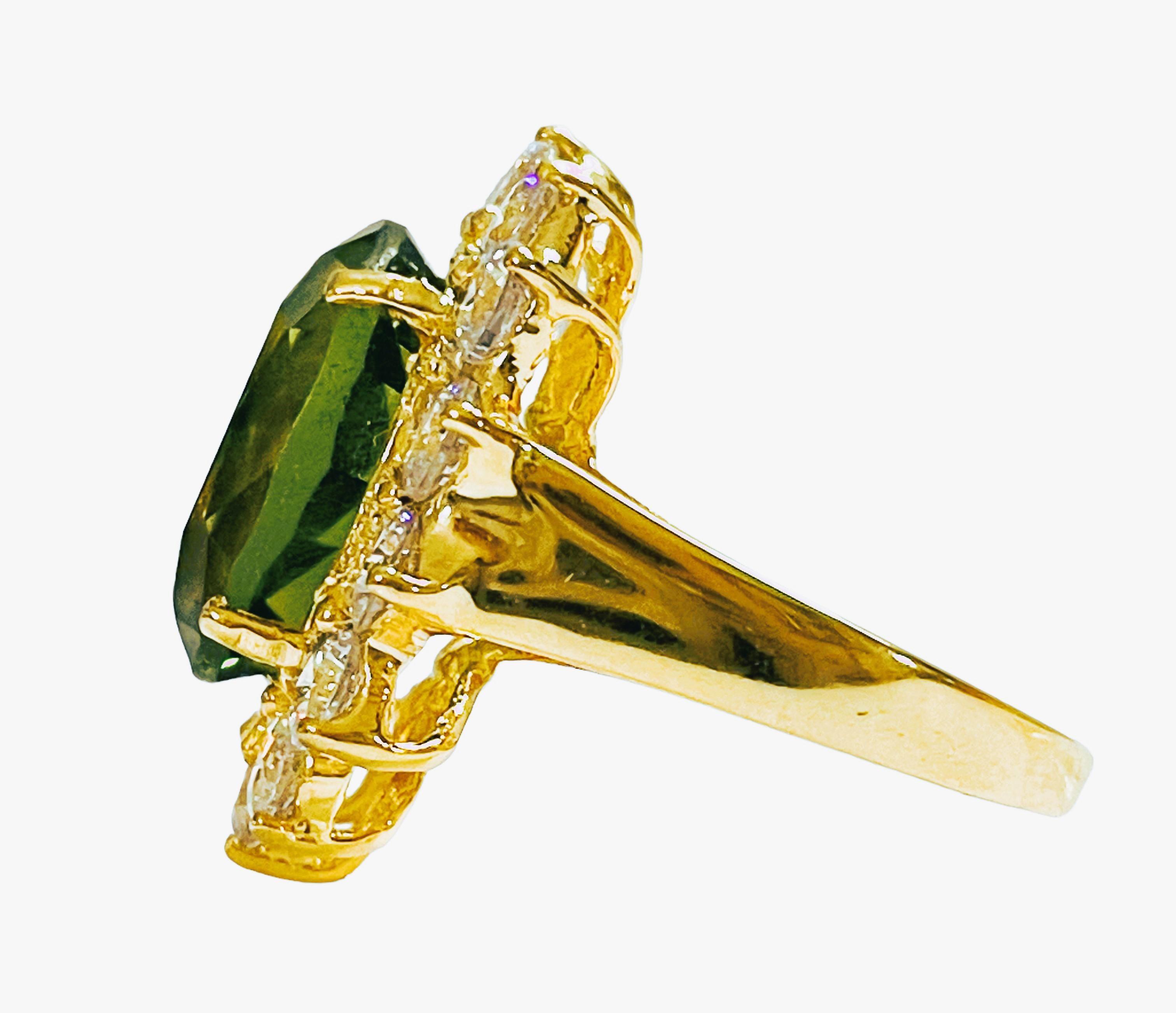 New Brazilian Yellow Green Ametrine and White Sapphire YGold Plated ...