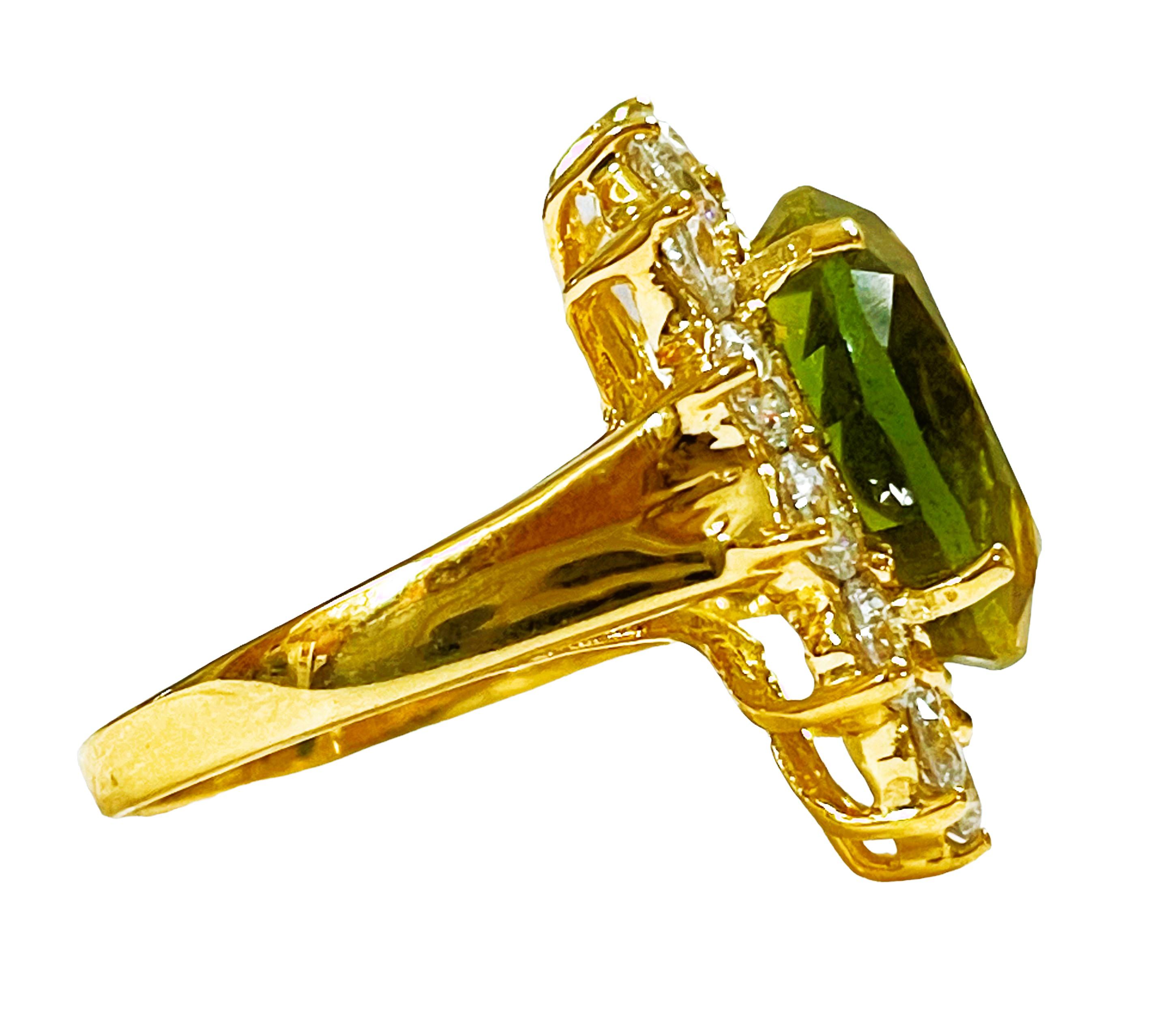New Brazilian Yellow Green Ametrine and White Sapphire YGold Plated ...