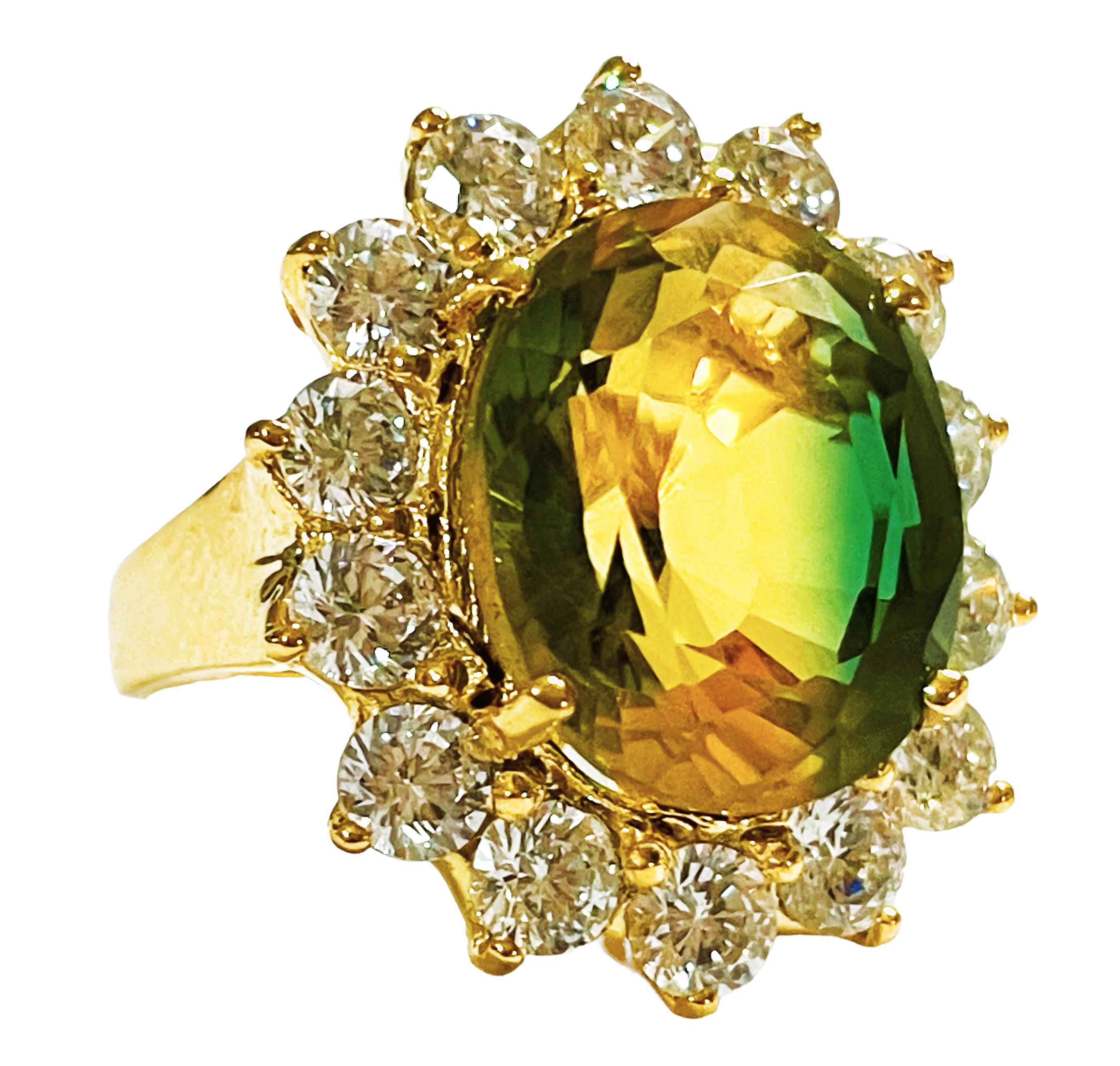 New Brazilian Yellow Green Ametrine and White Sapphire YGold Plated ...