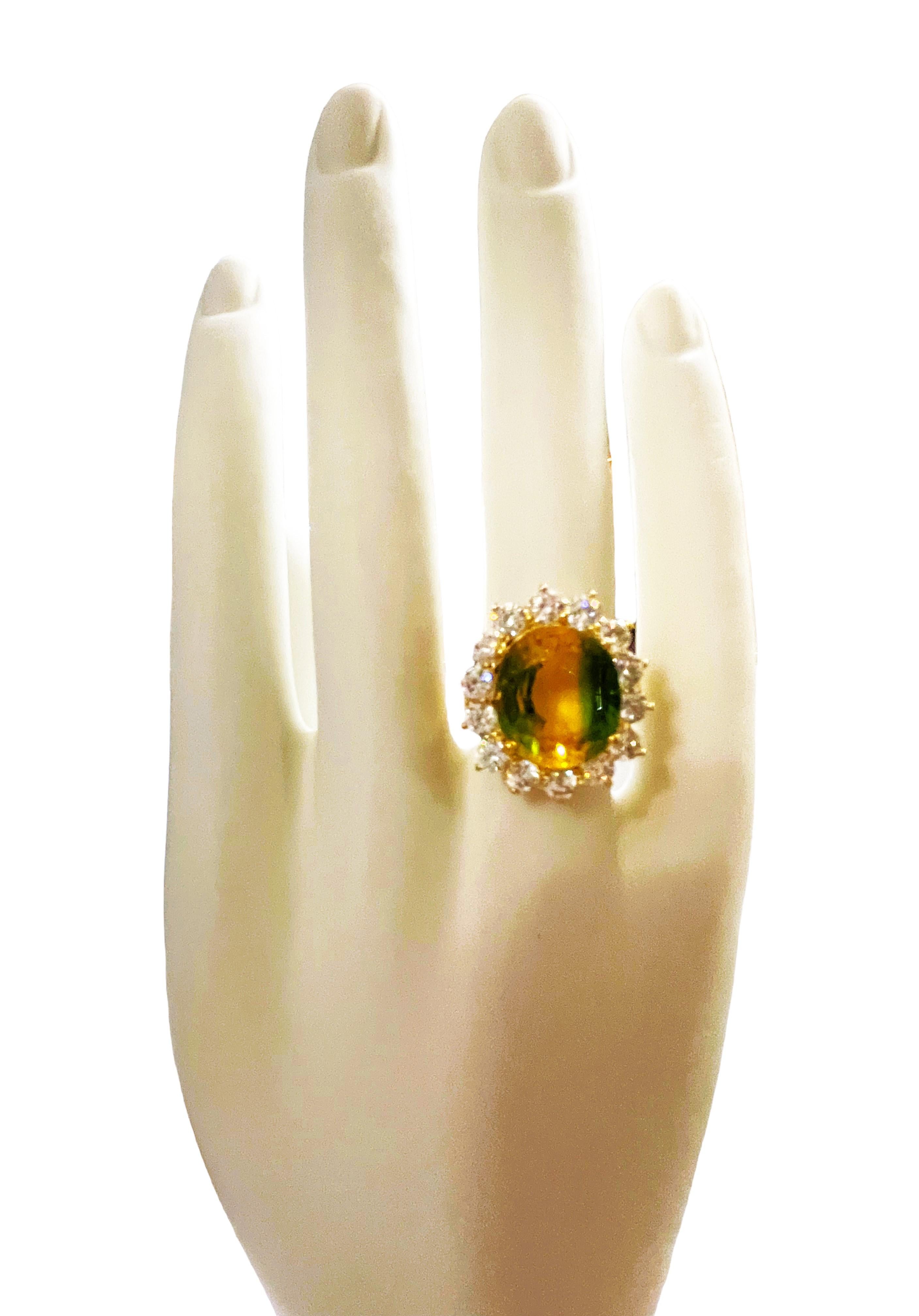 New Brazilian Yellow Green Ametrine and White Sapphire YGold Plated ...