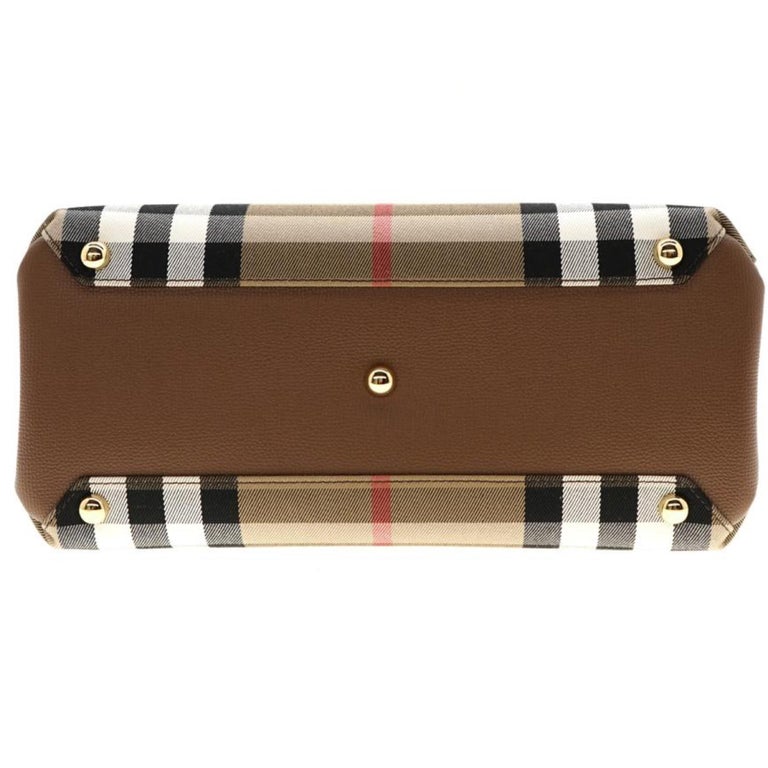 NEW Burberry Brown Banner House Check Coated Canvas Crossbody Bag For ...