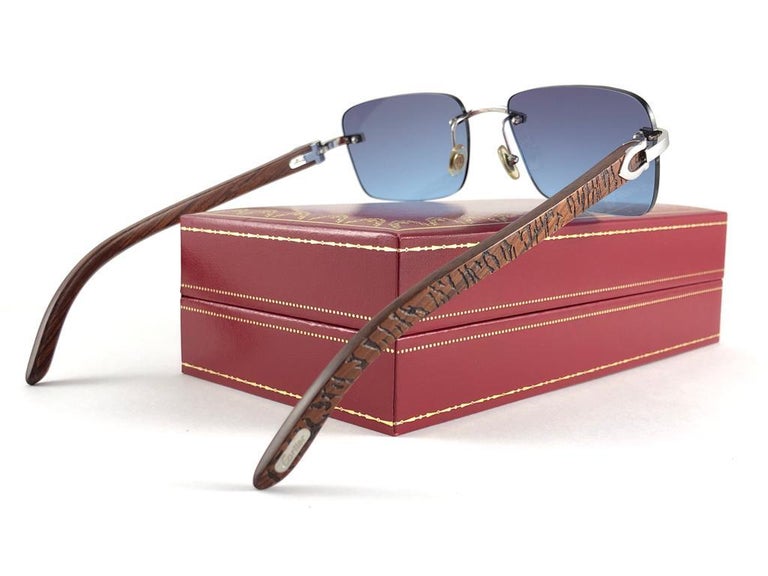 New Cartier Rimless C Decor Zebra Precious Wood Full Set France ...