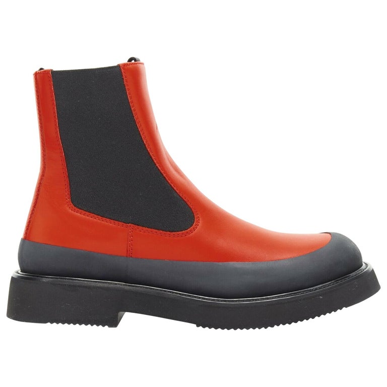 new CELINE AW16 runway Country red leather rubber sole stretch ankle ...