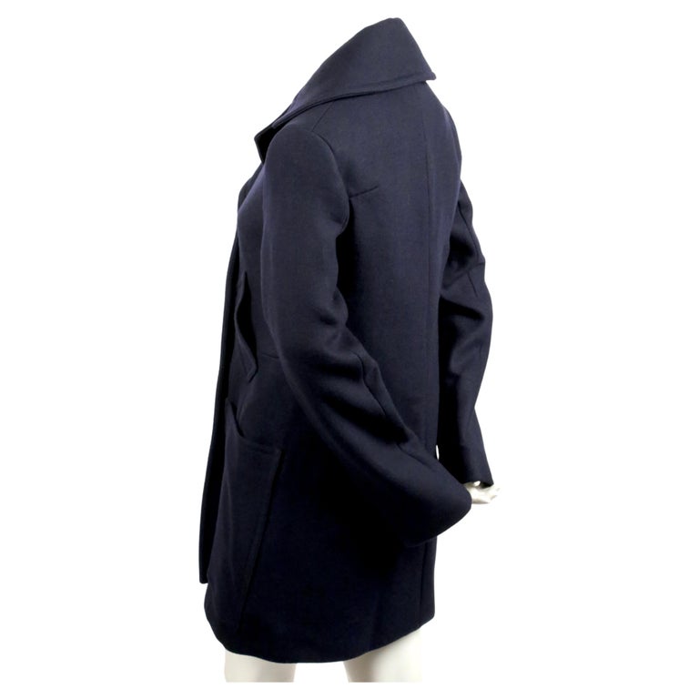 new CELINE by PHOEBE PHILO navy blue wool peacoat with gold button For ...