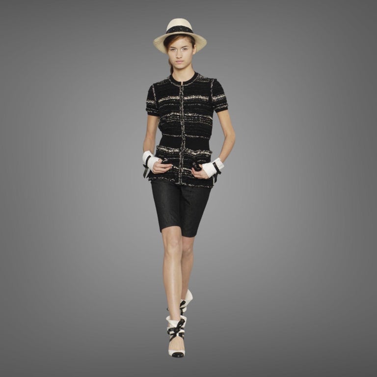 NEW Chanel Black Classic Shorts 5 Pocket Denim Style Pants 34 For Sale ...