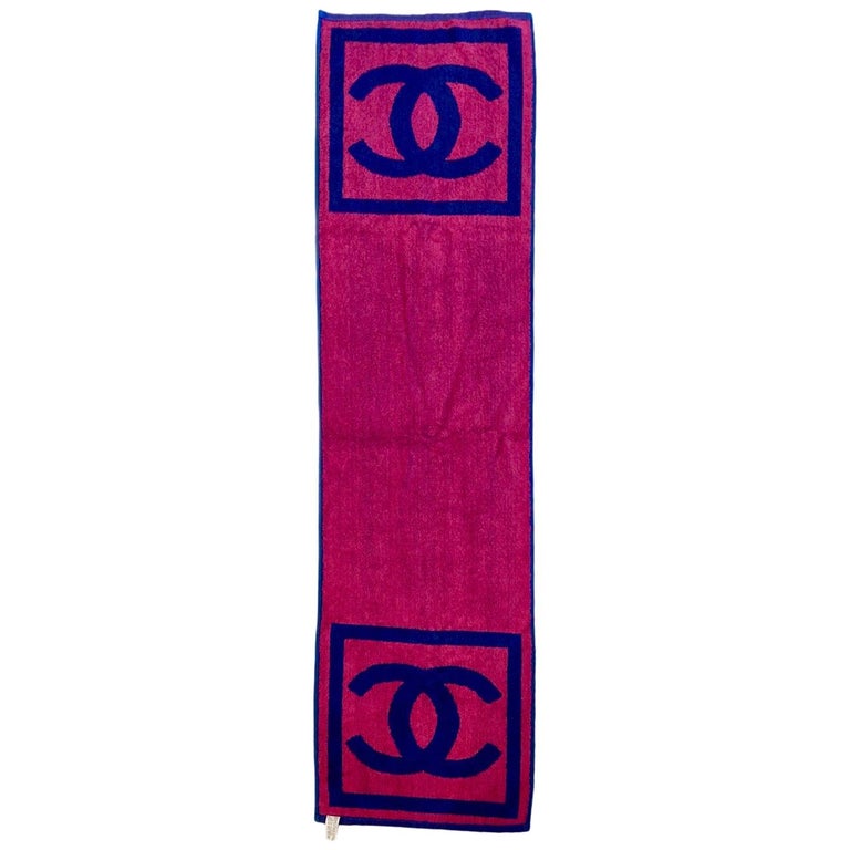 NEW Chanel CC Logo Signature Two-Sided Terry Cloth Beach Pool Sport ...
