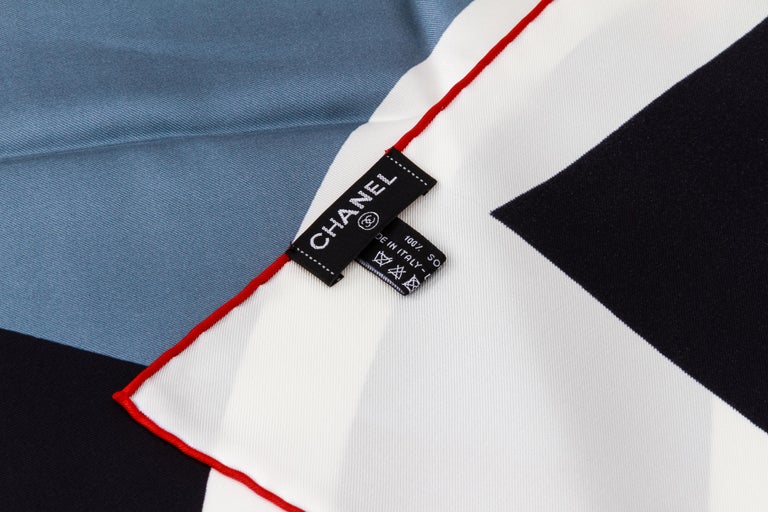New Chanel Geometric Logo Silk Scarf at 1stDibs