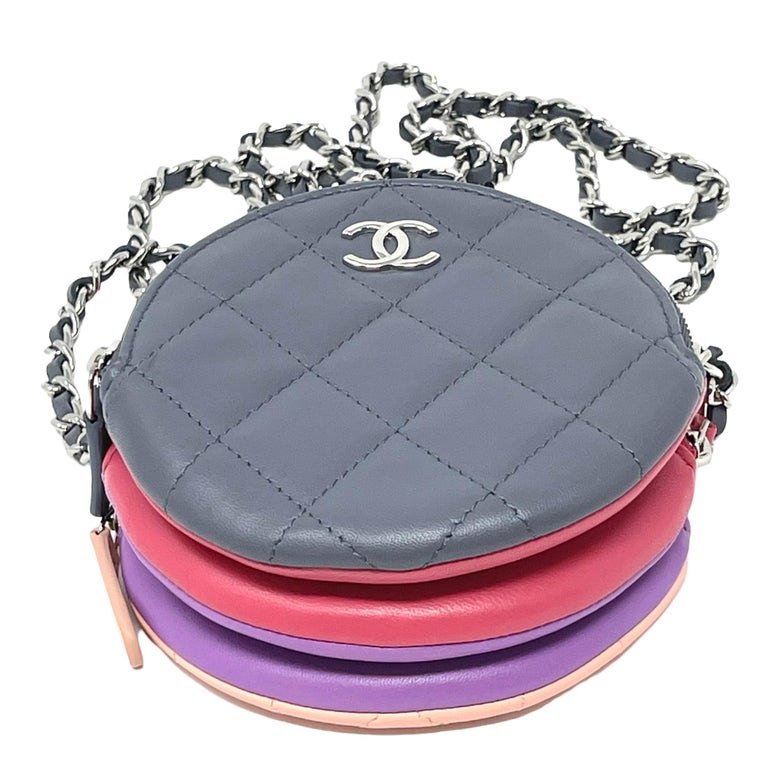 NEW Chanel Multicolor Small Quilted Leather Round Crossbody Bag For ...
