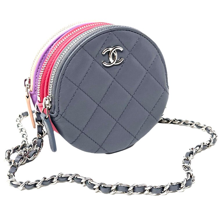 NEW Chanel Multicolor Small Quilted Leather Round Crossbody Bag For ...