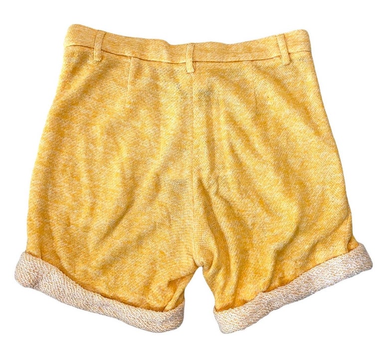 UNWORN Chanel Yellow Shorts Hot Pants Trousers with CC Logo Button 36 ...