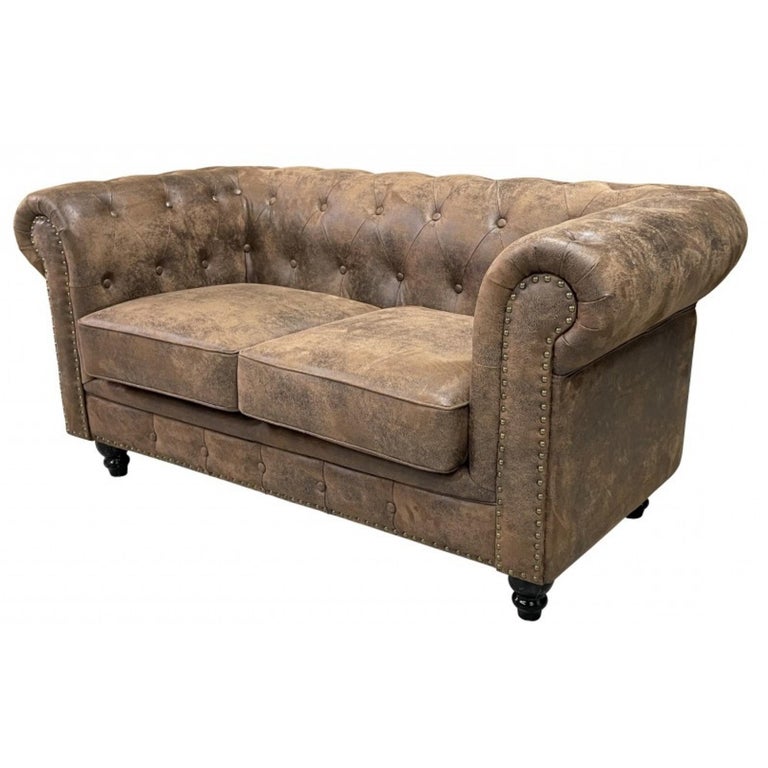 New Chester Premium 2 Seater Sofa Vintage Faux Leather For Sale at 1stDibs