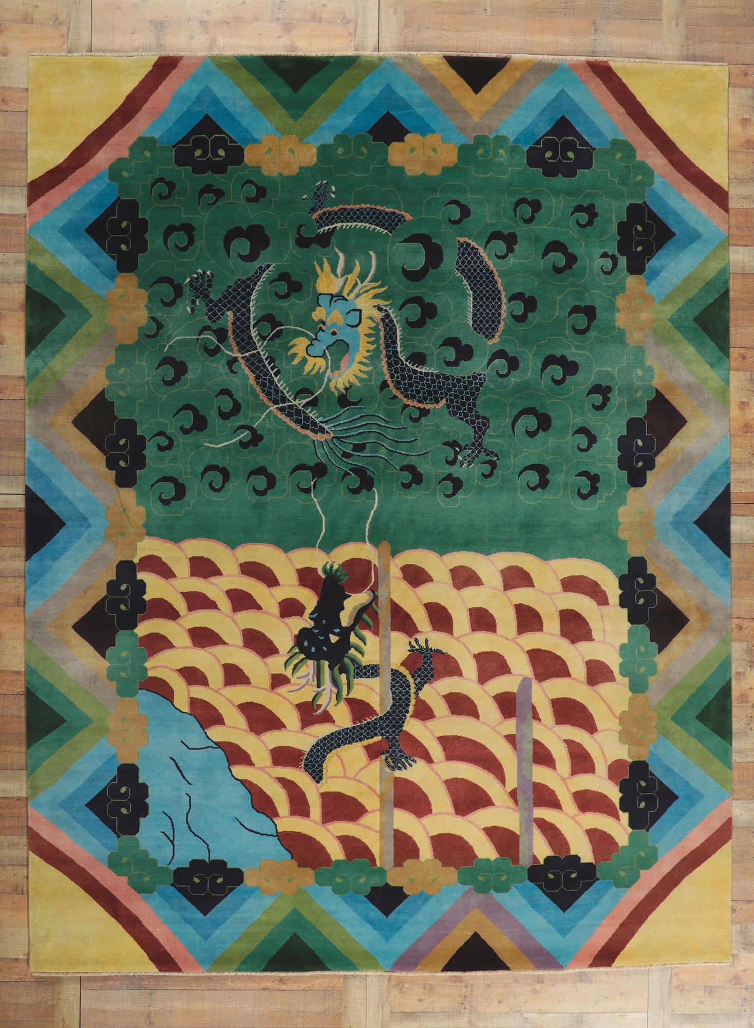 Modern Chinese Art Deco Style Rug, Maximalism Meets Beguiling Elegance ...