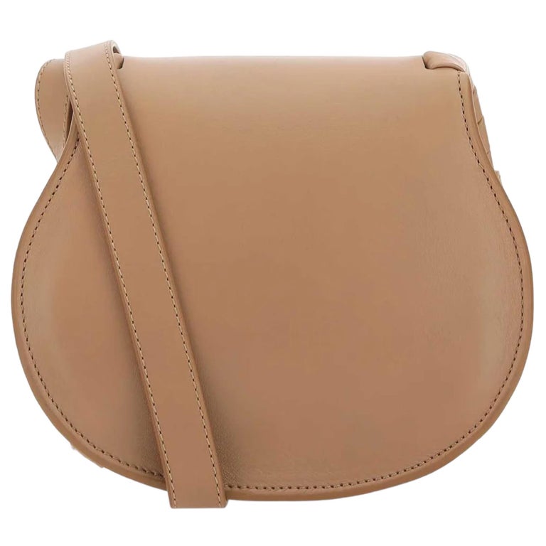 NEW Chloe Light Tan Mini Marcie Leather Saddle Crossbody Bag For Sale ...