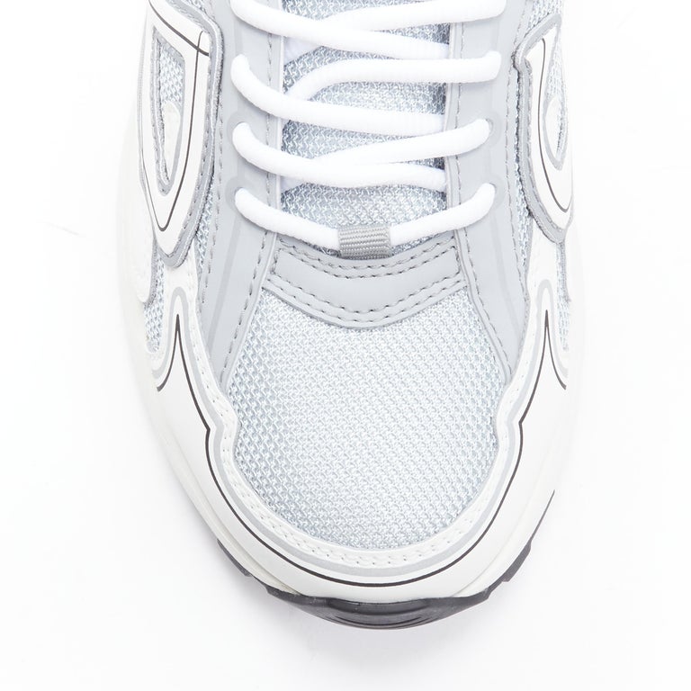 new CHRISTIAN DIOR B30 CD white leather grey mesh low runner sneaker ...