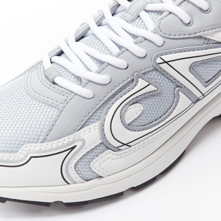 new CHRISTIAN DIOR B30 CD white leather grey mesh low runner sneaker ...