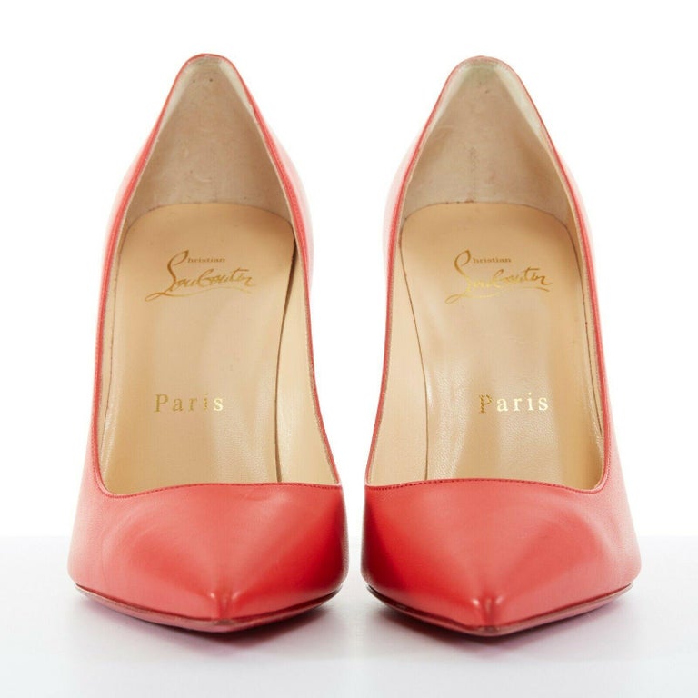 new CHRISTIAN LOUBOUTIN Decollete 100 red leather stiletto pigalle heel ...