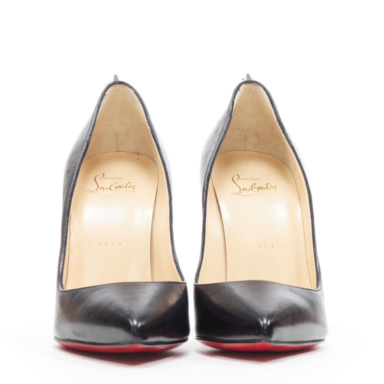 new CHRISTIAN LOUBOUTIN Eletcropump black spike stud mohawk heel pump ...