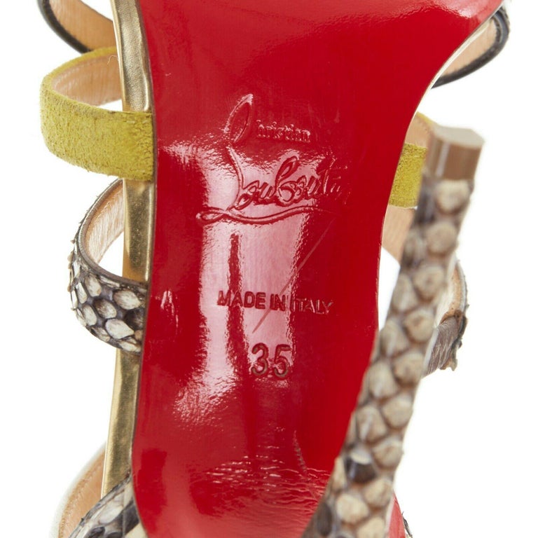 new CHRISTIAN LOUBOUTIN Mariniere 100 mutlicolor strappy python heel ...