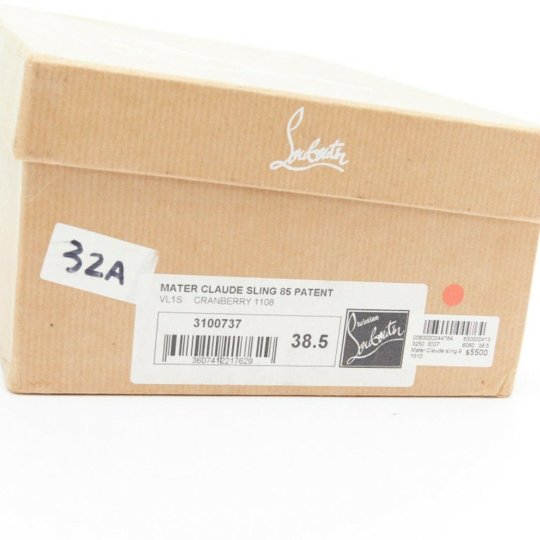 new CHRISTIAN LOUBOUTIN Mater Claude Sling 85 raspberry pink patent ...