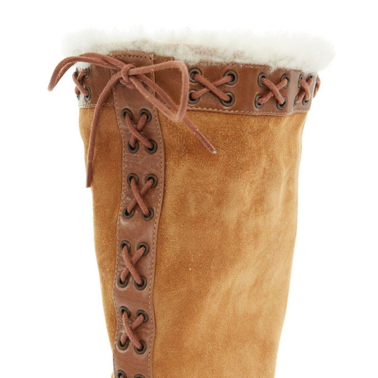 new CHRISTIAN LOUBOUTIN Oulanbator 160 suede shearling platform tall ...