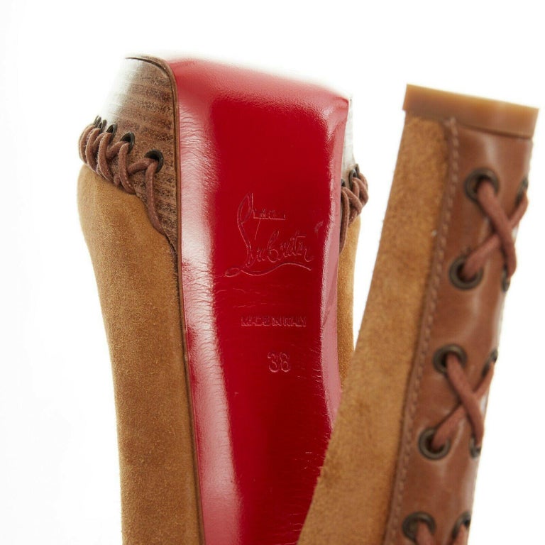 new CHRISTIAN LOUBOUTIN Oulanbator 160 suede shearling platform tall ...