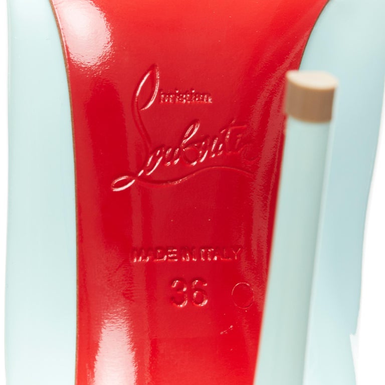 new CHRISTIAN LOUBOUTIN So Kate 100 mint blue patent point toe pigalle ...