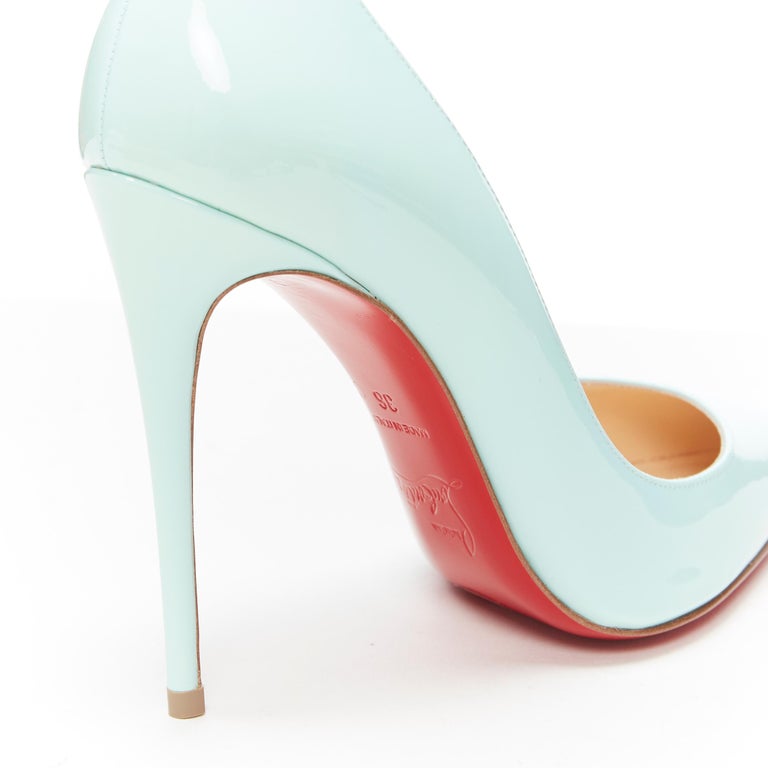 new CHRISTIAN LOUBOUTIN So Kate 100 mint blue patent point toe pigalle ...
