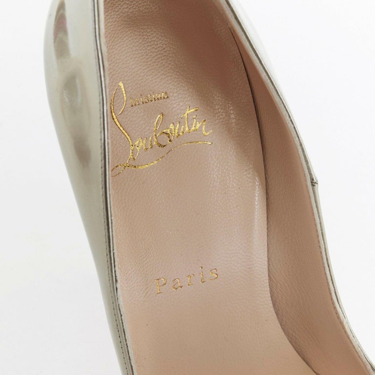 new CHRISTIAN LOUBOUTIN So Kate 120 dark silver mirrored leather ...