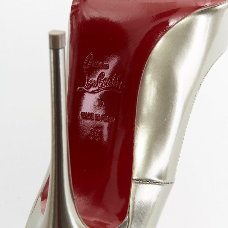 new CHRISTIAN LOUBOUTIN So Kate 120 dark silver mirrored leather ...