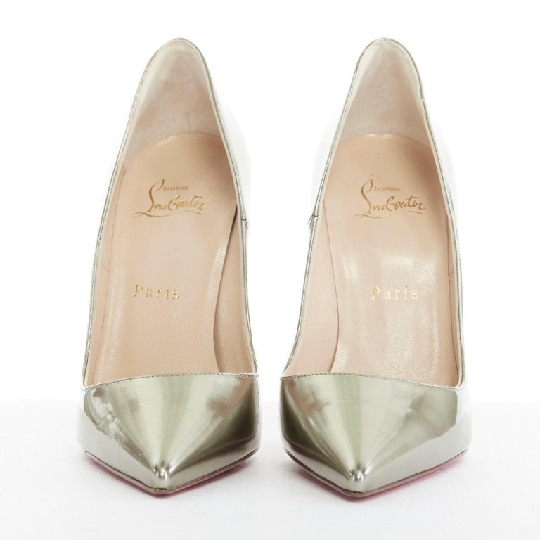 new CHRISTIAN LOUBOUTIN So Kate 120 dark silver mirrored leather ...
