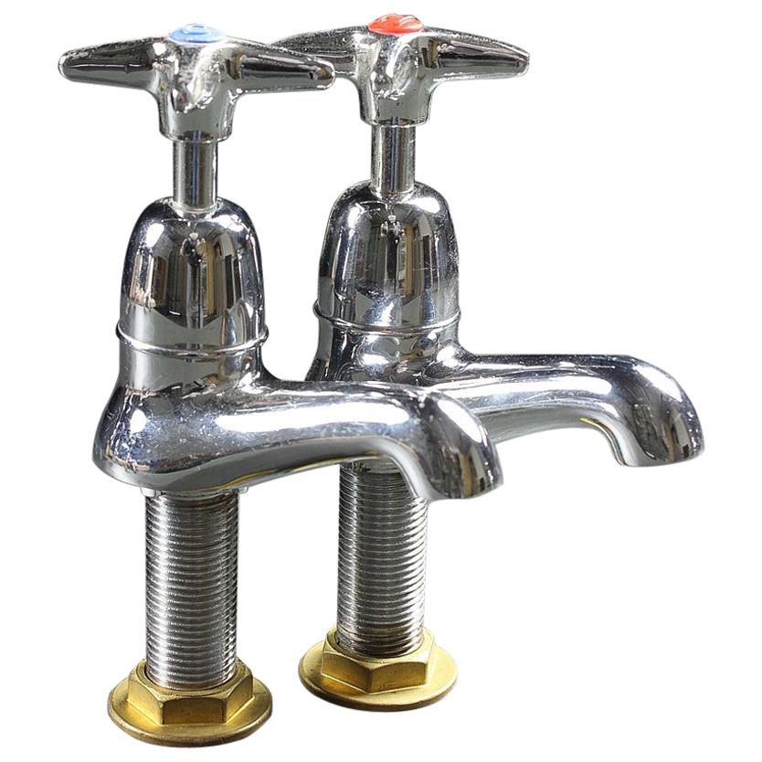 Original Art Deco Pedestal Basin with Taps at 1stDibs