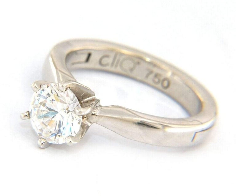 New Cliq Superfit Solitaire Semi Mount Ring in 18K White Gold For Sale ...