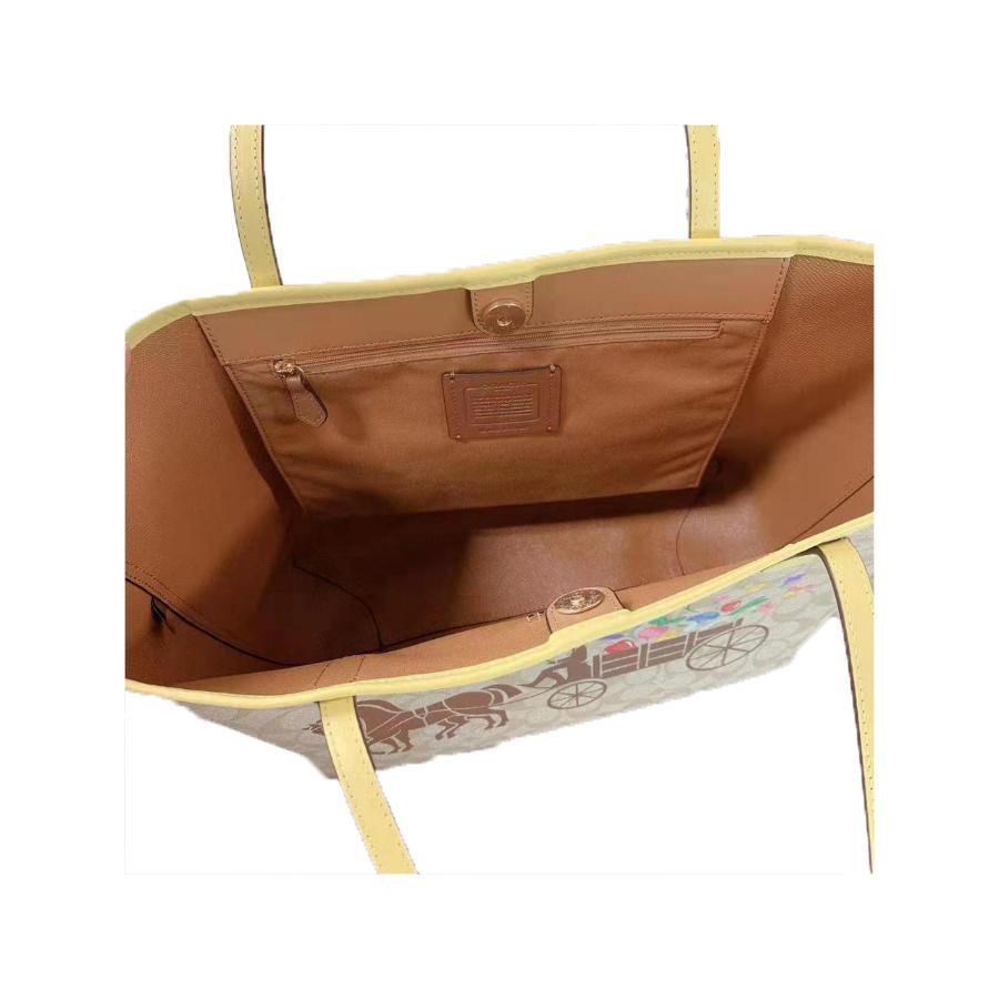 NEW Coach Beige City Tote Monogram Signature Canvas Tote Shoulder Bag ...
