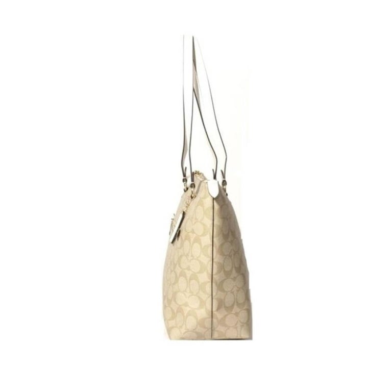 NEW Coach Beige Gallery Monogram Signature Canvas Tote Shoulder Bag For ...