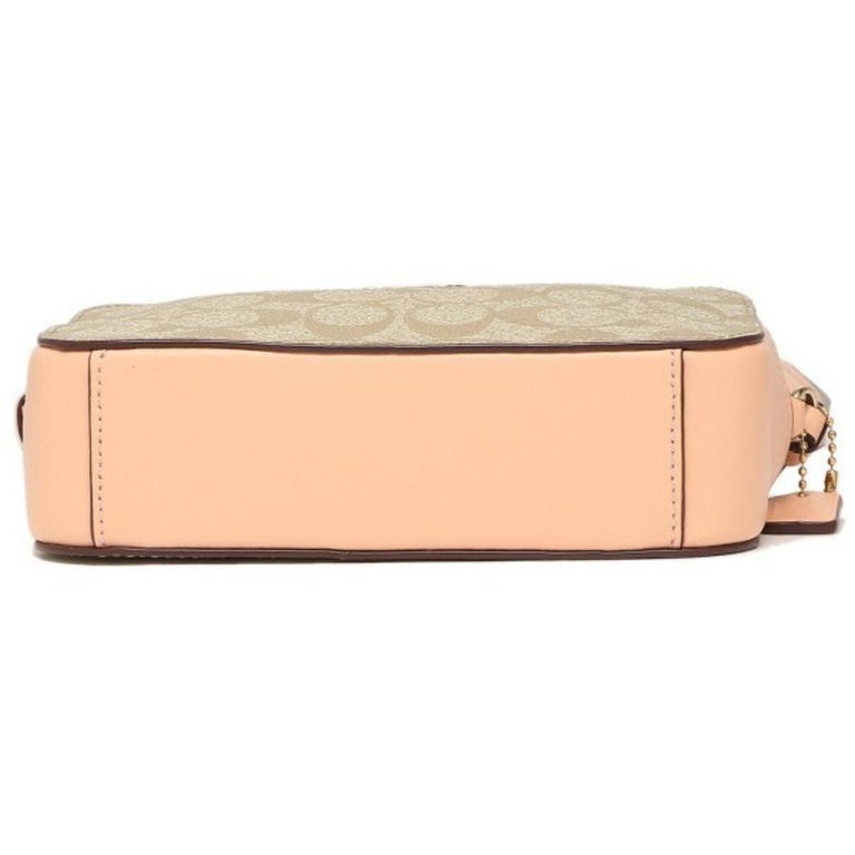 NEW Coach Beige Mini Camera Bag Monogram Signature Canvas Crossbody Bag ...