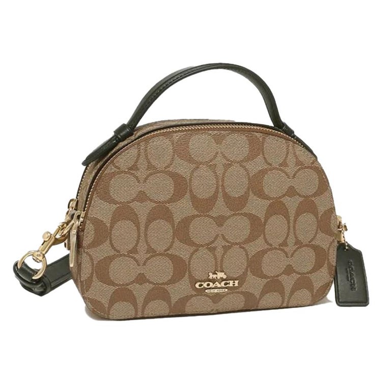 NEW Coach Beige Serena Monogram Signature Canvas Satchel Crossbody Bag ...