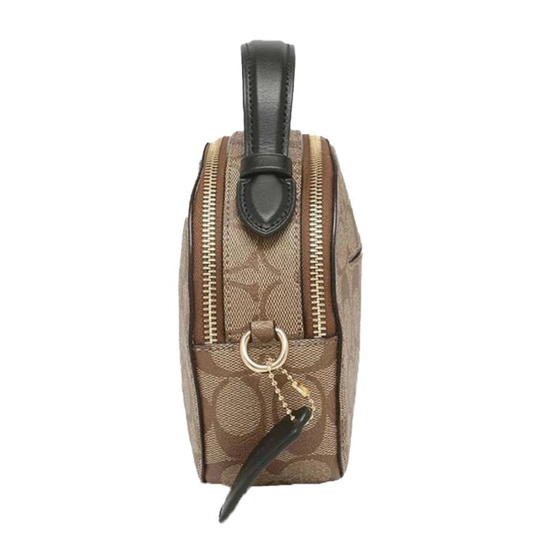 NEW Coach Beige Serena Monogram Signature Canvas Satchel Crossbody Bag ...