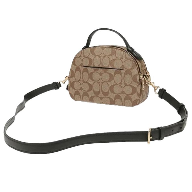 NEW Coach Beige Serena Monogram Signature Canvas Satchel Crossbody Bag ...