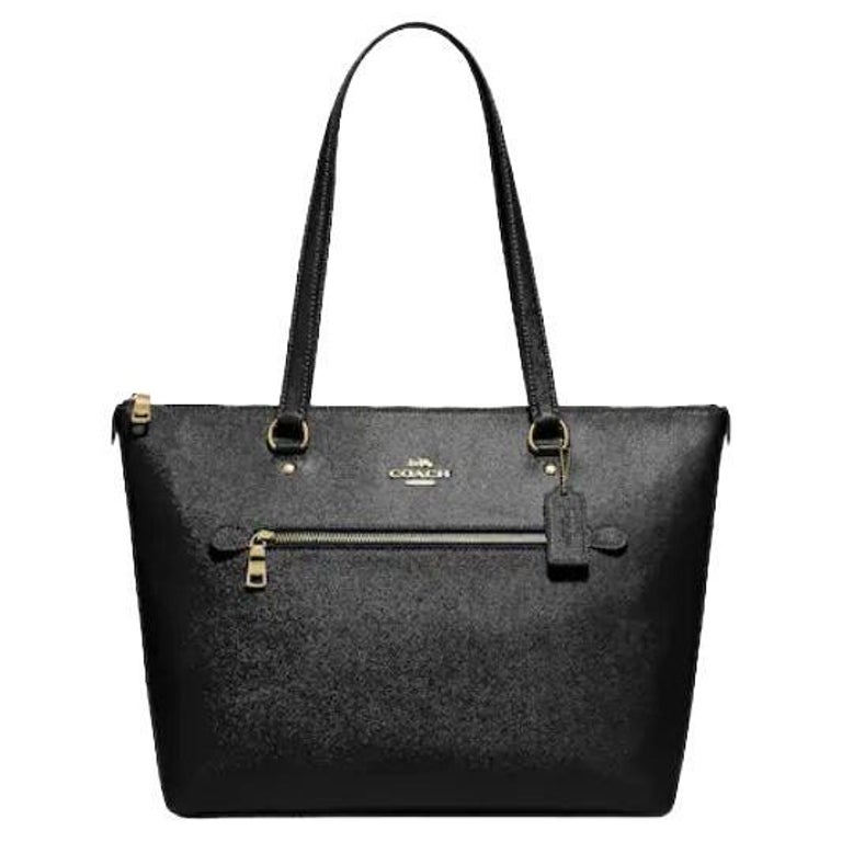 NEW Coach Black Gallery Crossgrain Leather Tote Shoulder Bag For Sale ...